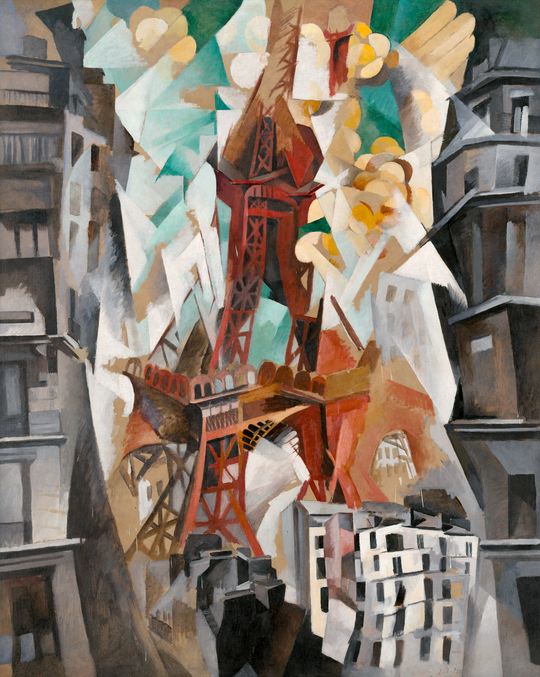 Champs de Mars: The Red Tower, Delaunay, Cubism, oil painting – Stein-Arts